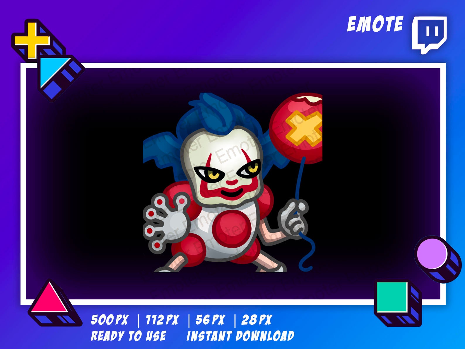 Twitch Pokemon Emote - Mr Mime Halloween Horror Clown Mask - Scarlet ...