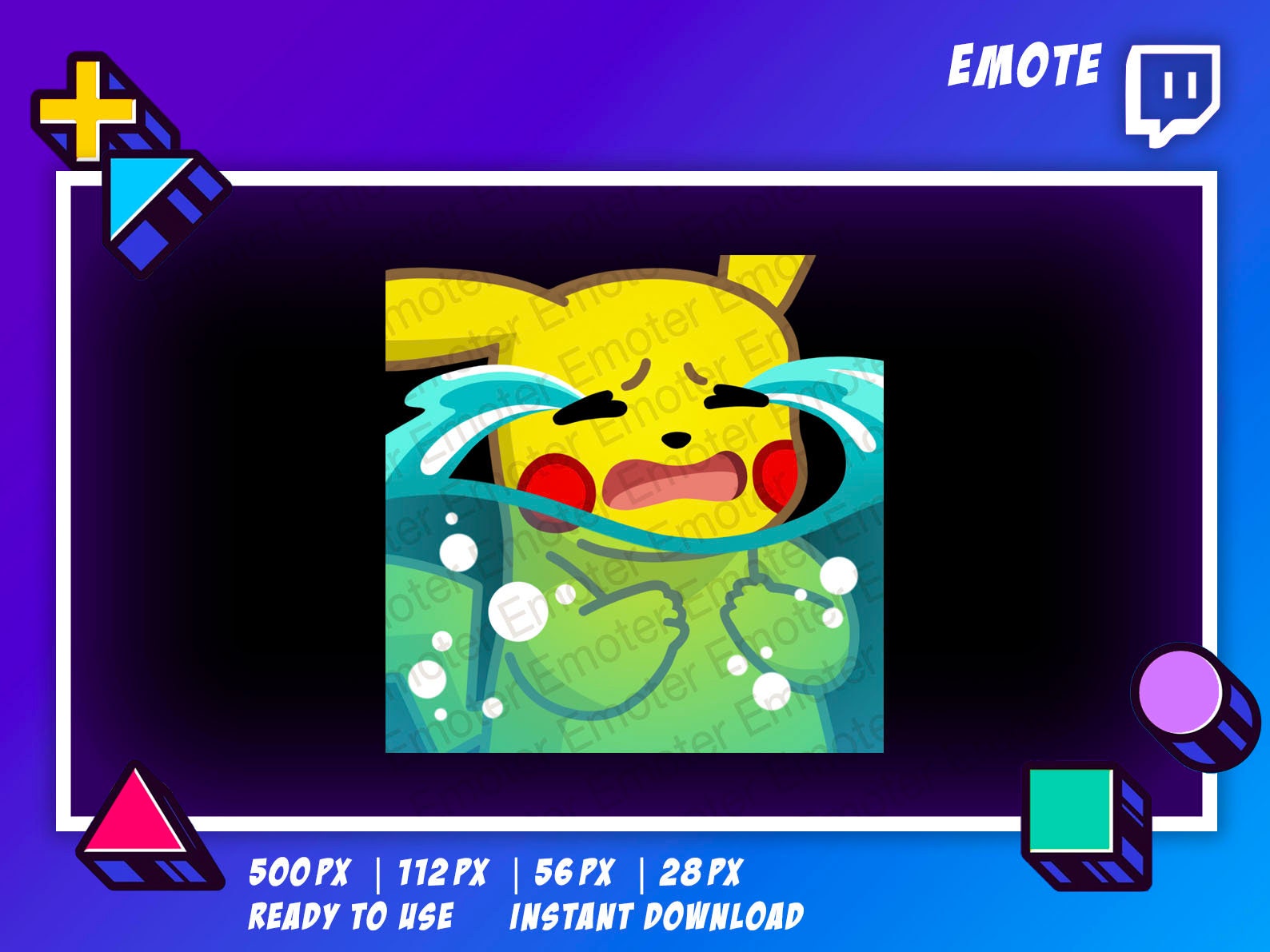 Twitch Pokemon Emote Pikachu Cry Scarlet Violet Pokemon Kawaii Digital ...