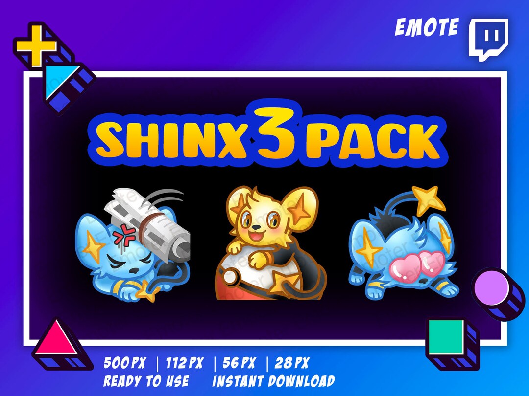 Twitch Pokemon Emote - Shinx Emotes Pack - Bonk - Shiny - Love ...