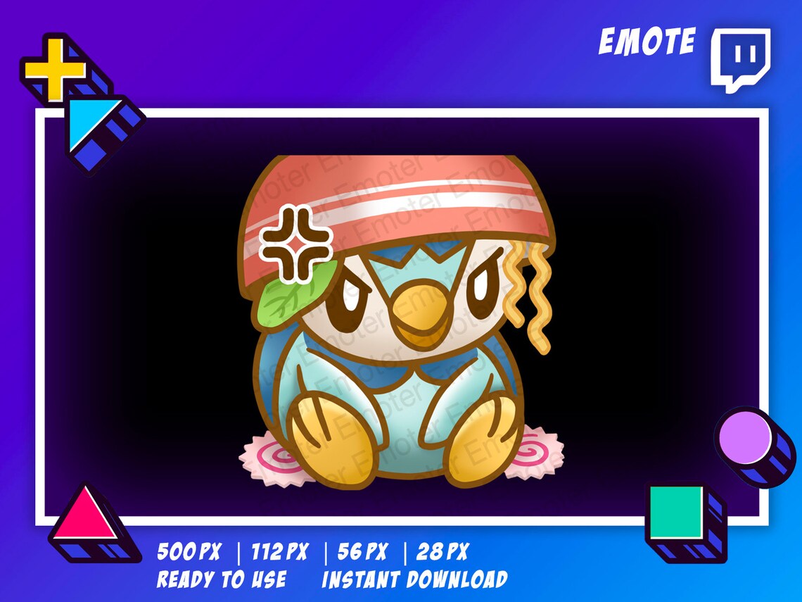Twitch Pokemon Emote - Piplup - Angry Noodle - Arceus Pokemon - Kawaii ...