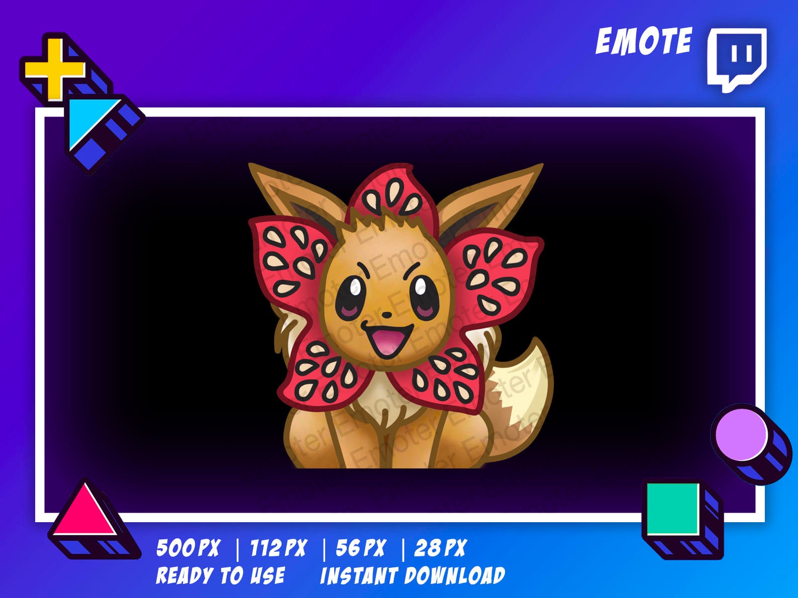 Twitch Pokemon Emote Eevee Halloween Demon Dog Costume Scarlet Violet ...