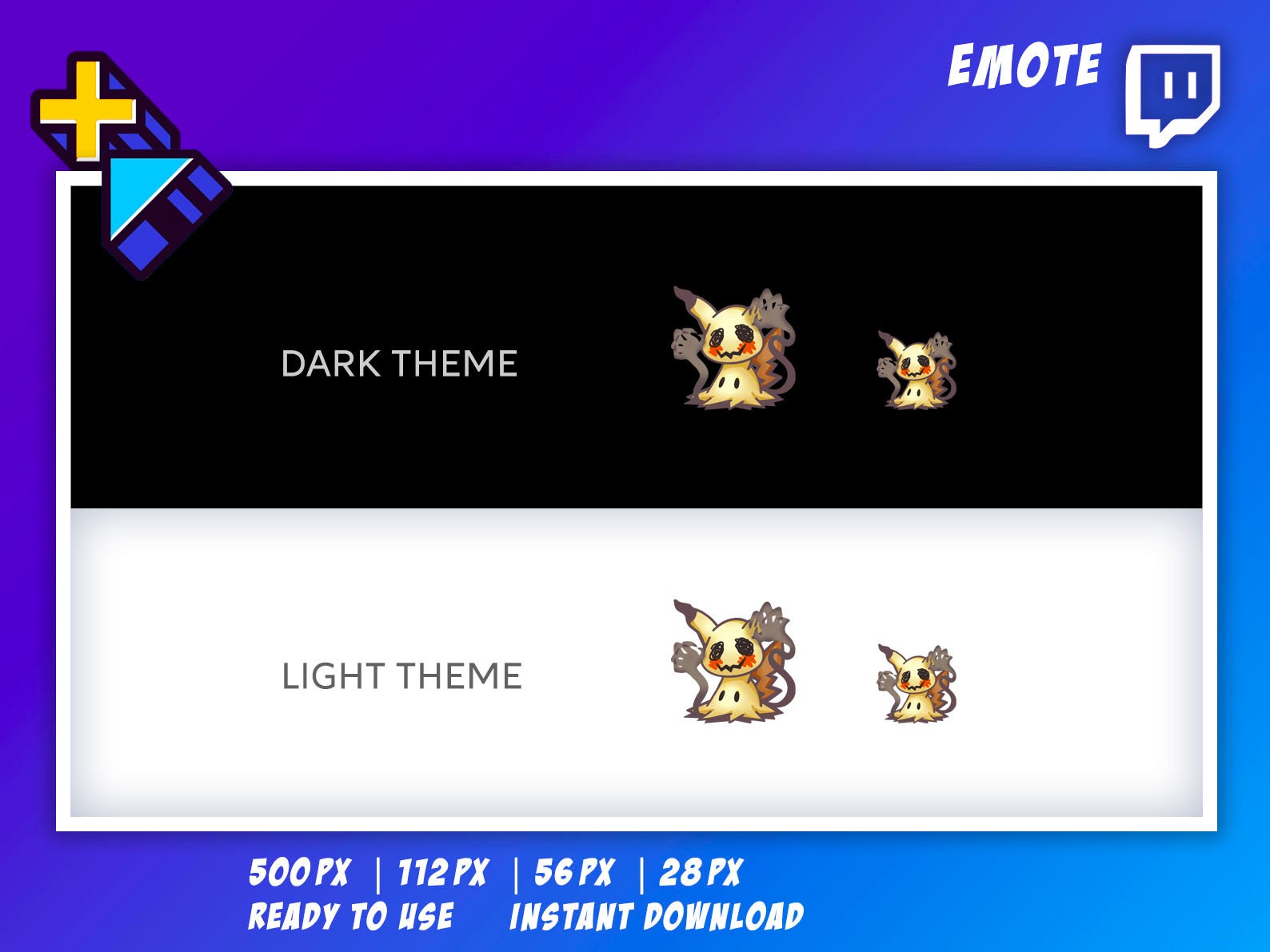Twitch Pokemon Emote Mimikyu Emotes Pack Happy Knife - Etsy
