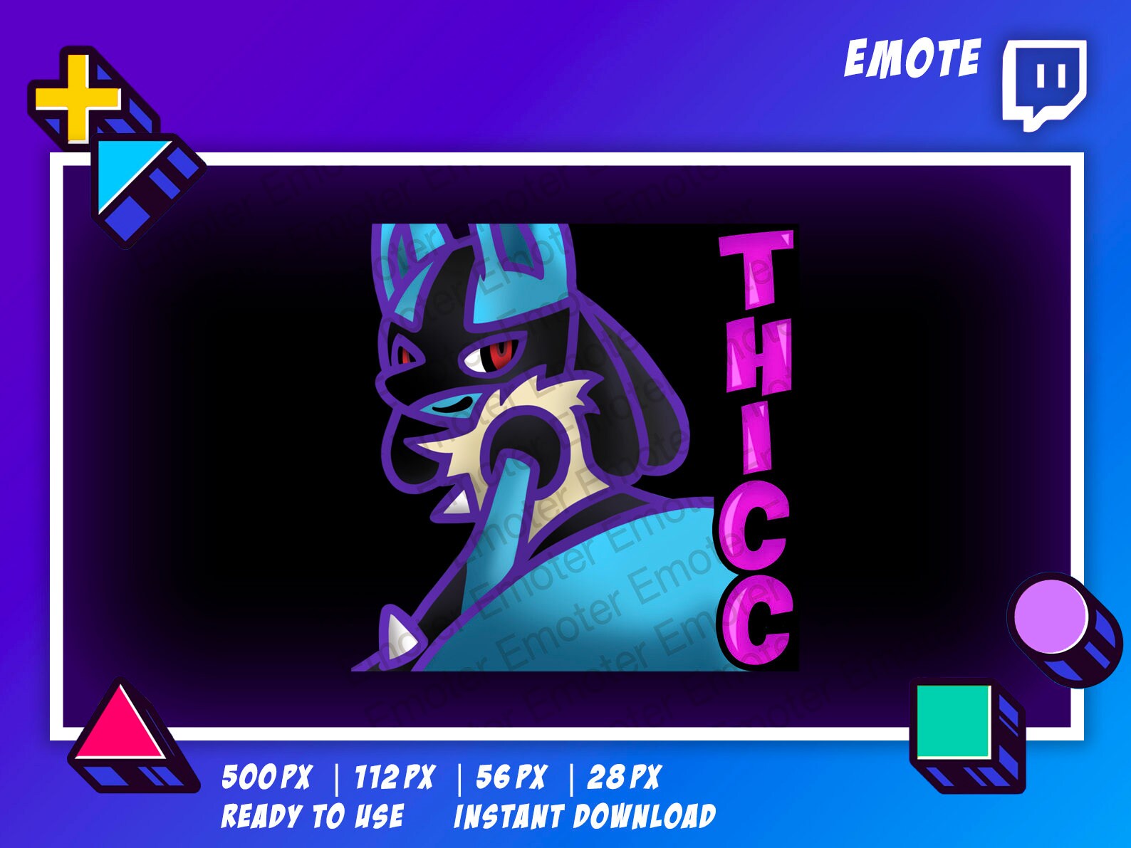 Twitch Pokemon Emote - Lucario - Thicc - Scarlet Violet Pokemon ...