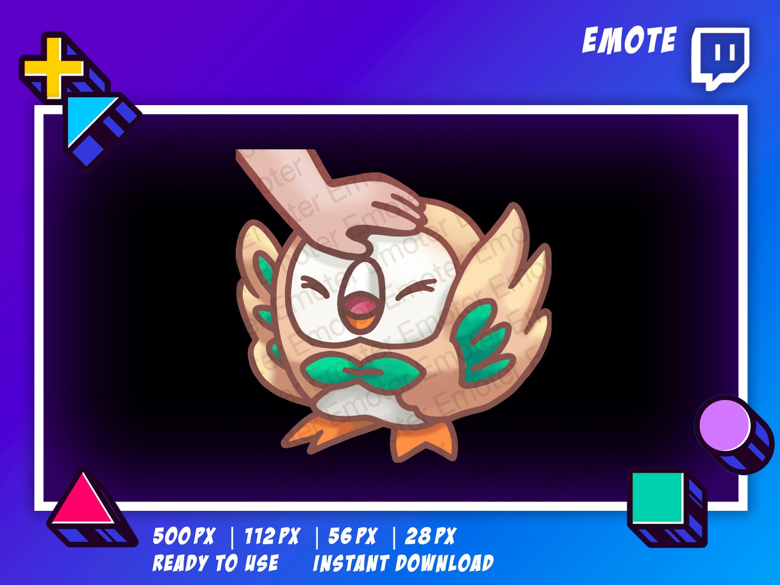 Twitch Pokemon Emote Rowlet Love Arceus Pokemon Kawaii - Etsy