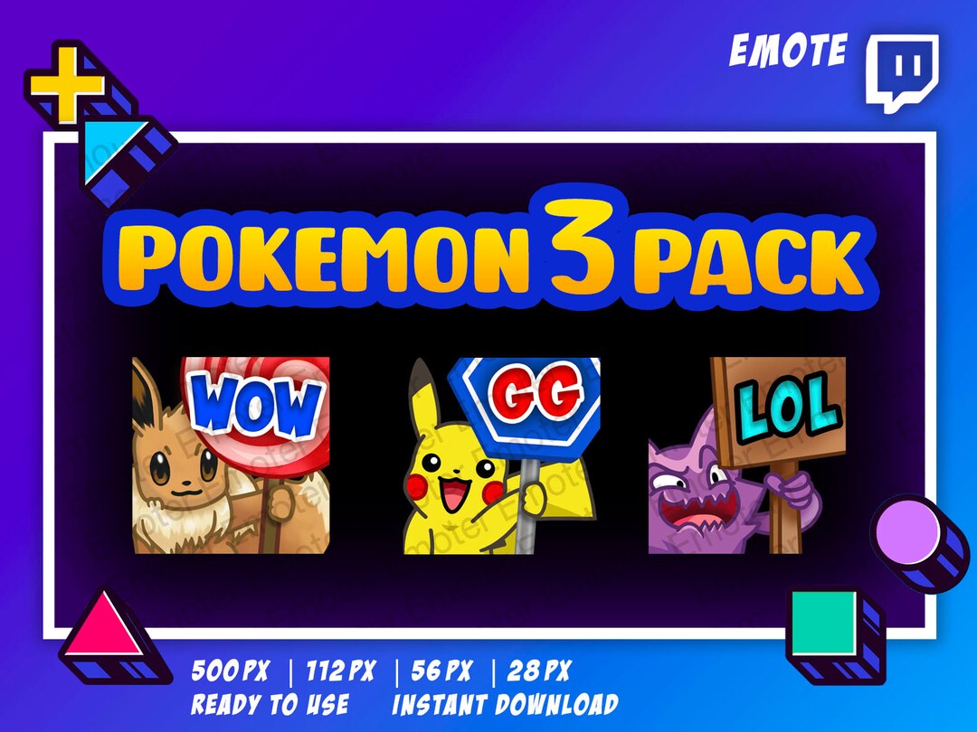 Twitch Pokemon Emote - Pikachu Haunter Eevee Emotes Pack - LOL WOW GG ...