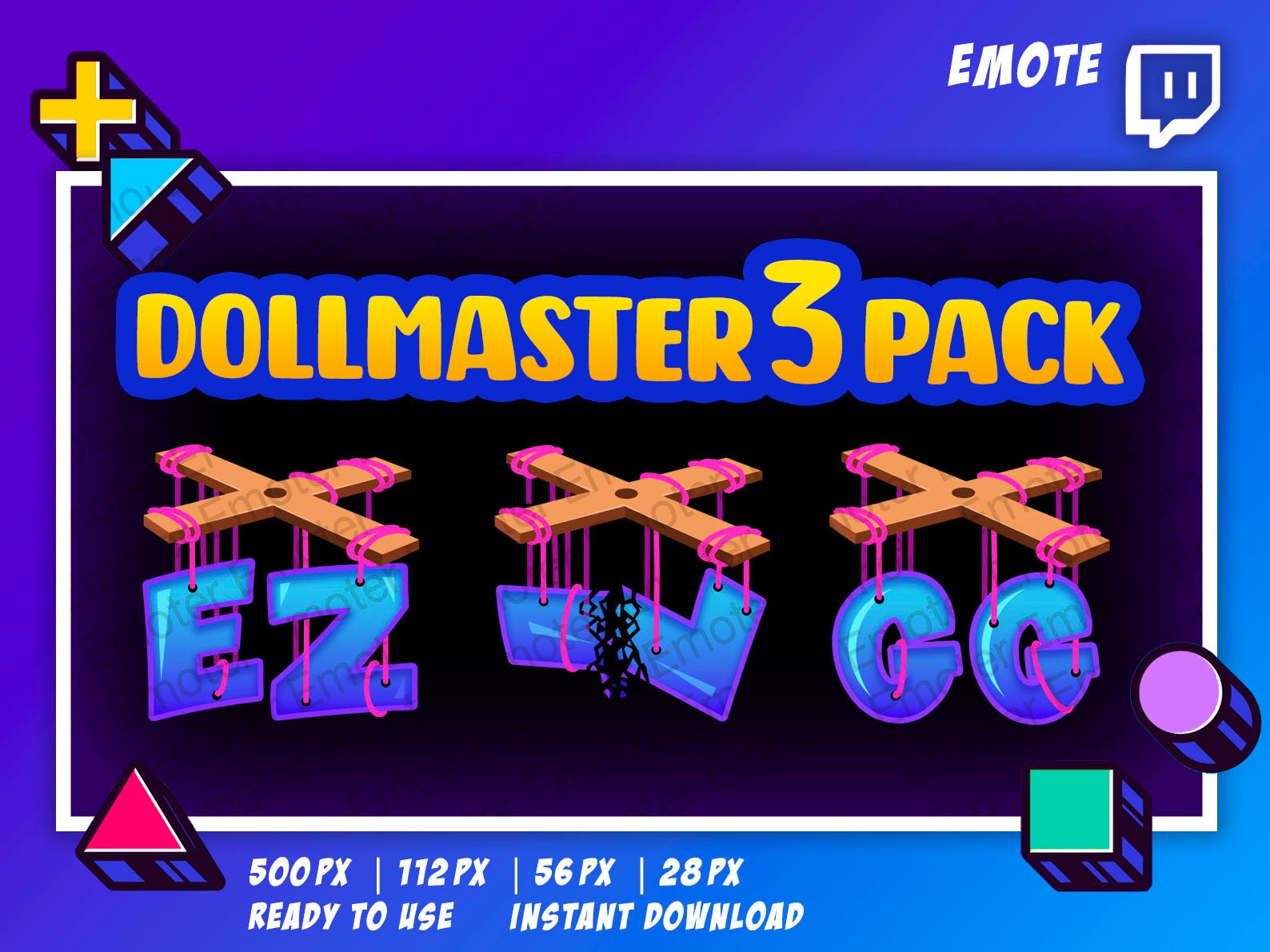 Twitch VHS Emote Dollmaster Emotes Pack EZ L GG Text - Etsy UK