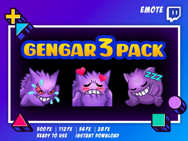 Twitch Pokemon Emote Gengar Emotes Pack ROFL Fan Love - Etsy Canada