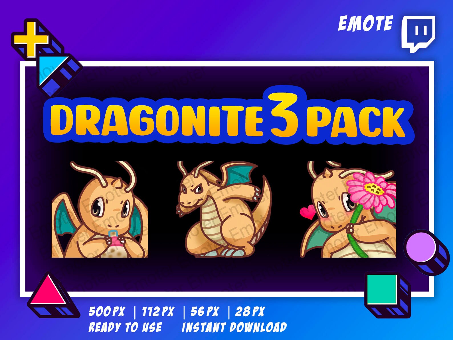 Twitch Pokemon Emote - Dragonite Emotes Pack - Scarlet Violet Pokemon ...