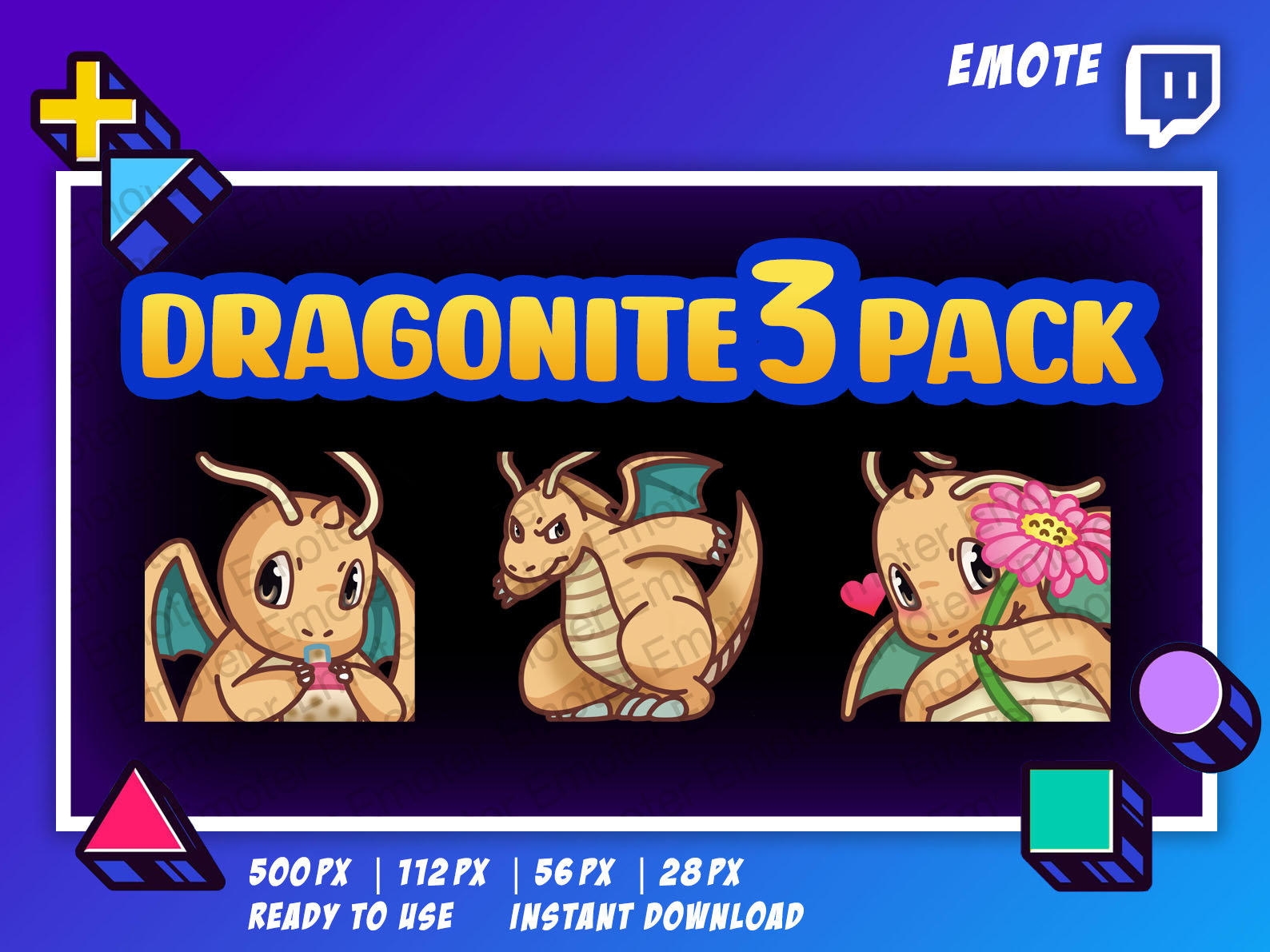 Buy Twitch Pokemon Emote - Dragonite Emotes Pack - Scarlet Violet ...