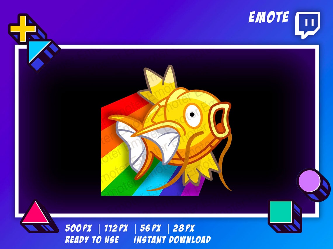 Twitch Pokemon Emote Magikarp Rainbow Pride Month LGBTQ Scarlet Violet ...