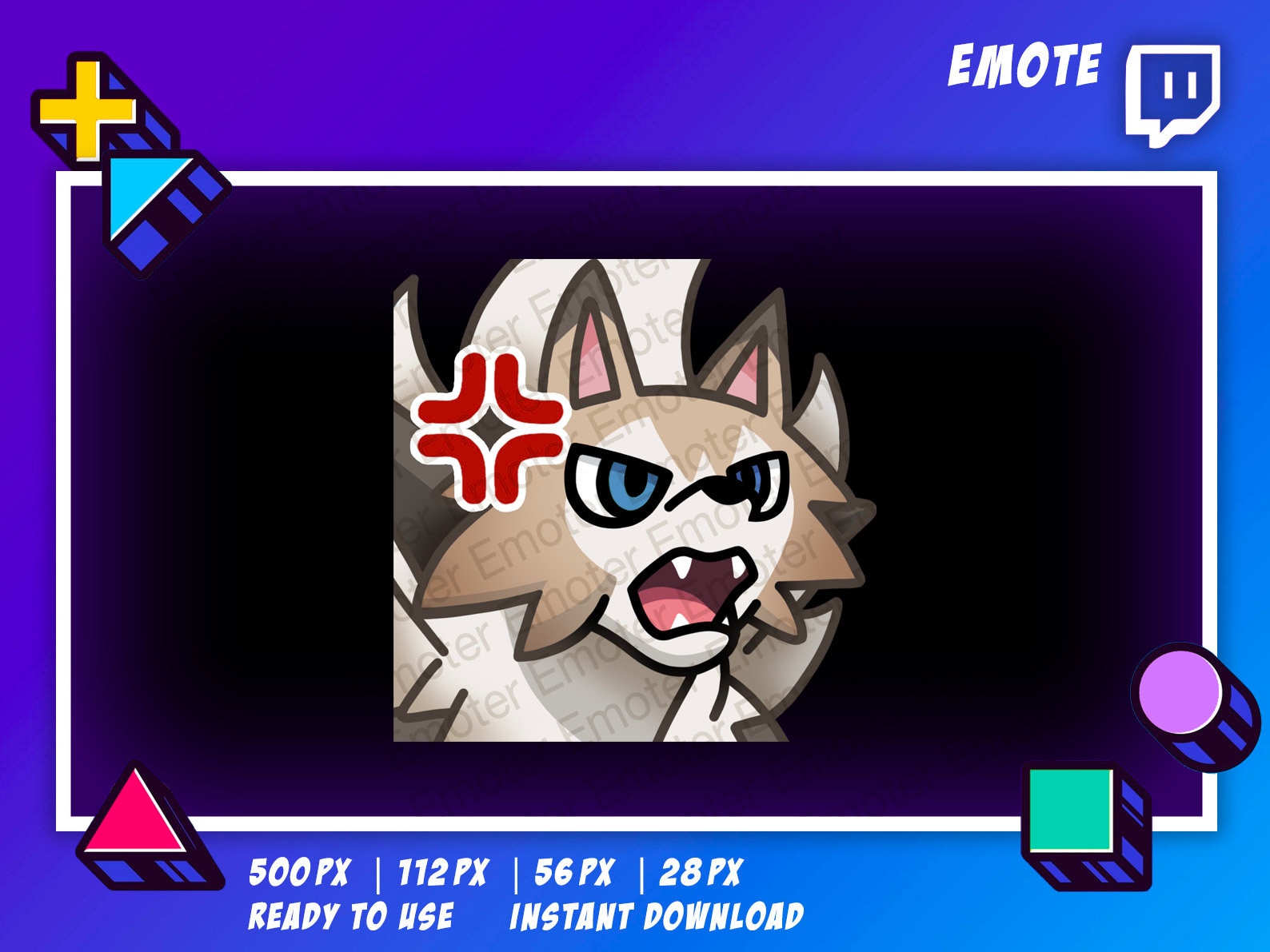 Twitch Pokemon Emote Lycanroc Mad Rage Angry Scarlet Violet Pokemon ...