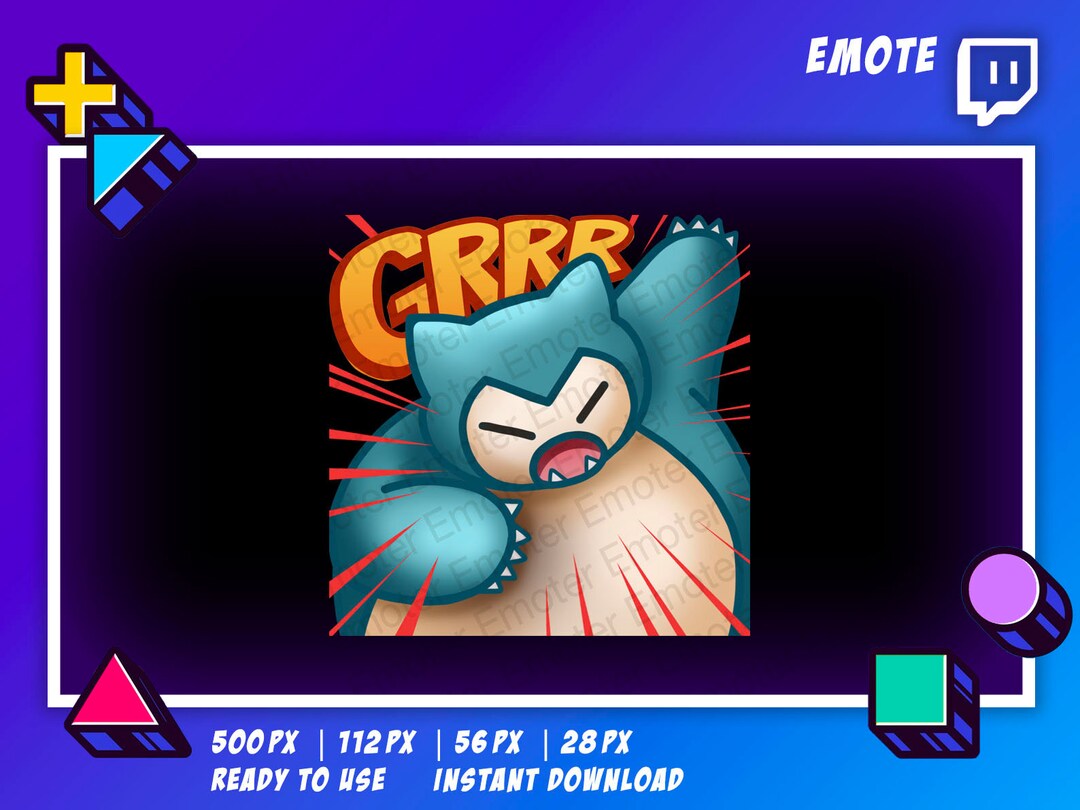 Twitch Pokemon Emote - Snorlax - Rage - Scarlet Violet Pokemon - Kawaii ...