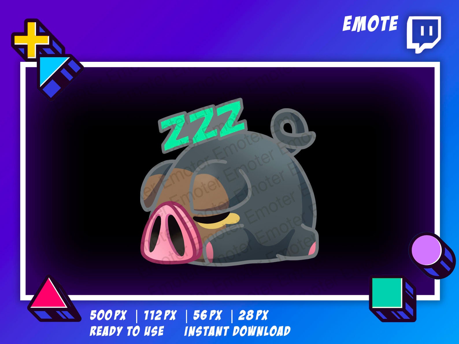 Twitch Emote - Lechonk Sleepy - Derpy Pokemon - Scarlet Violet Pokemon ...