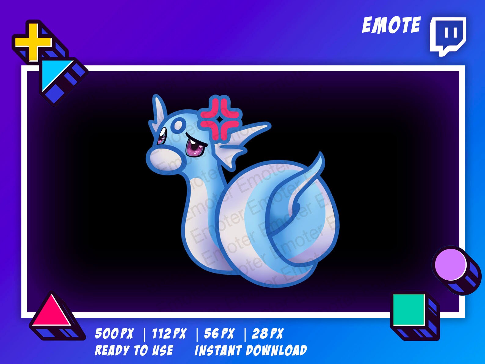 Twitch Pokemon Emote - Dratini Sad Sadge - Scarlet Violet Pokemon ...