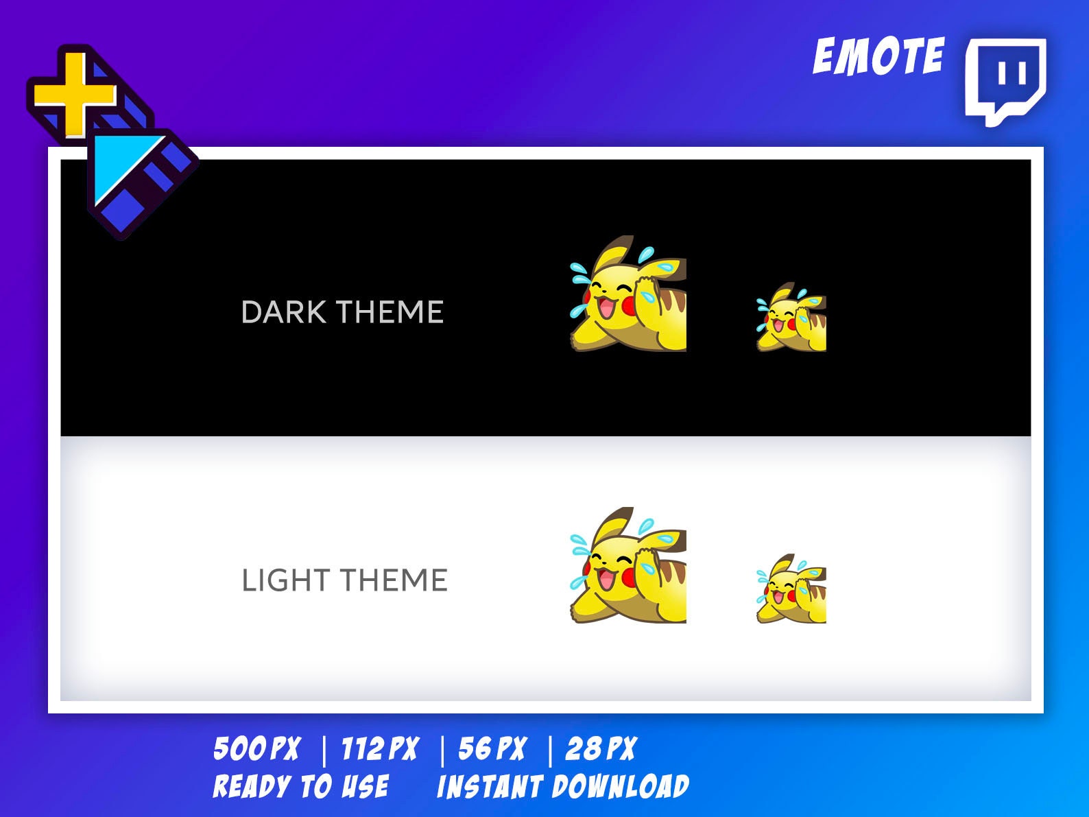Twitch Pokemon Emote Pikachu ROFL Pokémon Scarlet Violet Kawaii Arte ...