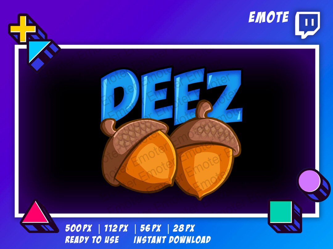Twitch Emote - Deez Nuts - Funny - Digital Art - Etsy