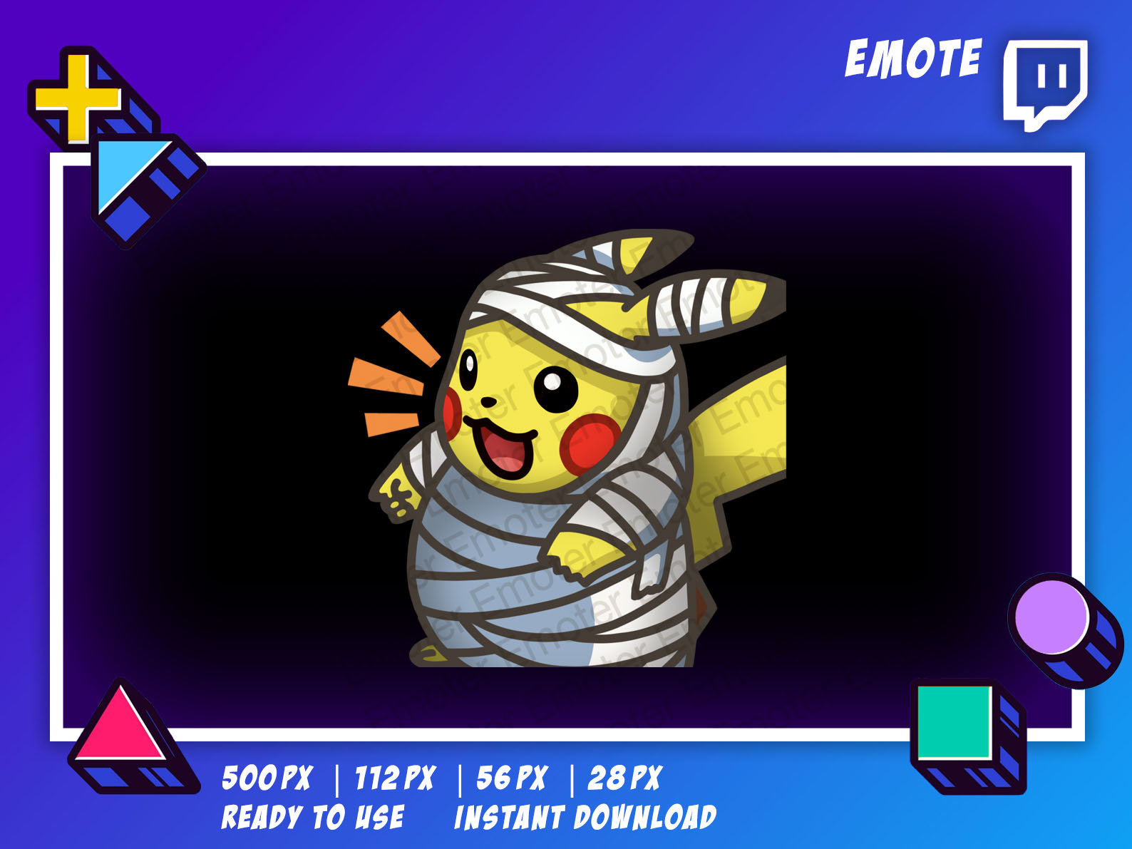 Twitch Pokemon Emote Pikachu Halloween Mummy Costume Cosplay - Etsy