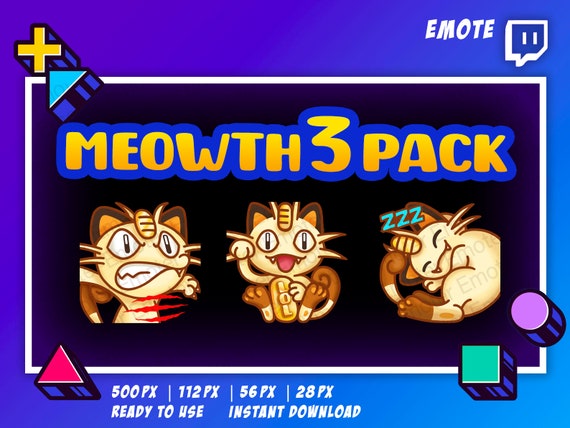 Twitch Pokemon Emote Meowth Emotes Pack Rage LOL - Etsy New Zealand
