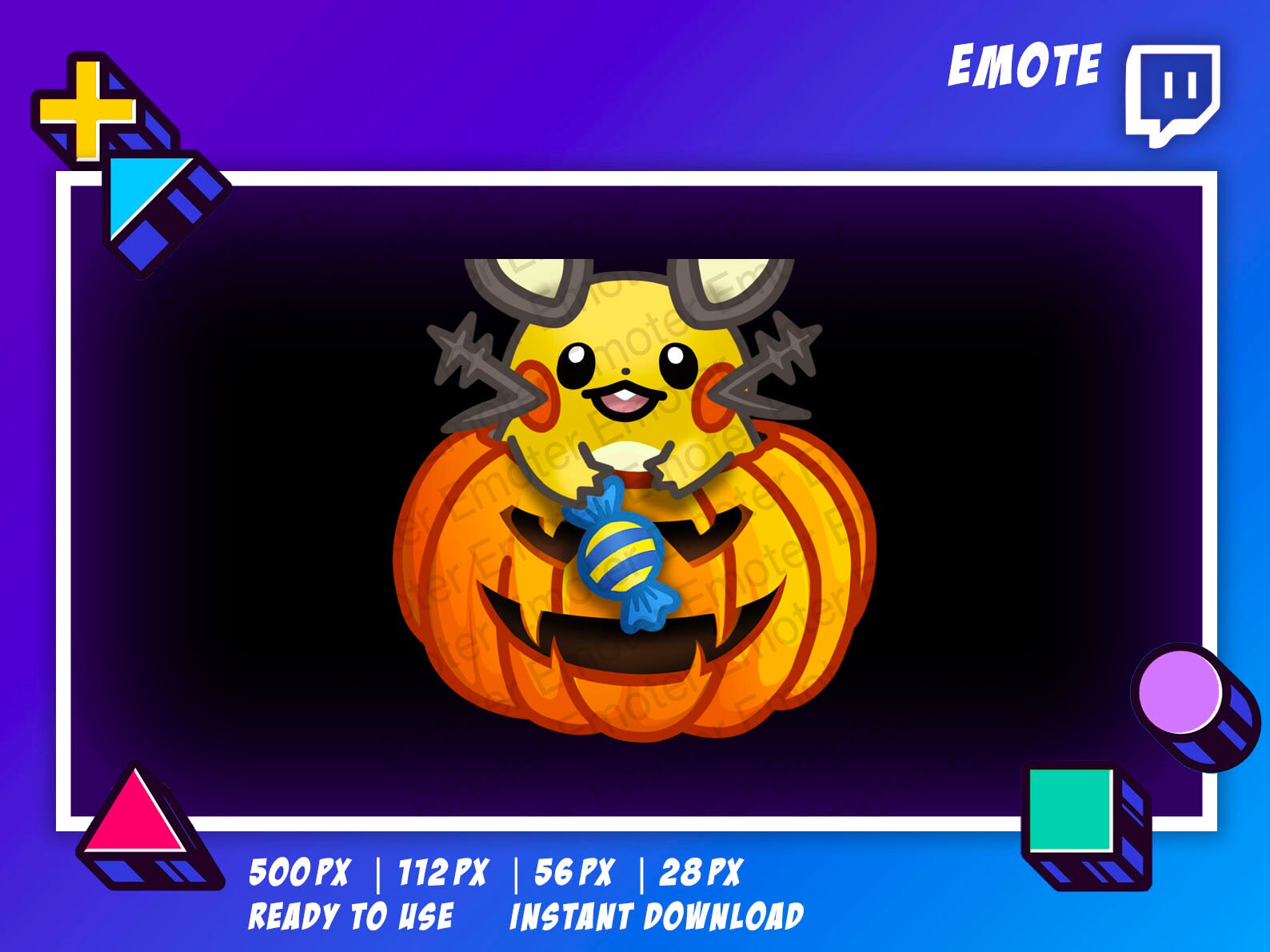 Twitch Pokemon Emote Dedenne Halloween Kürbis Scarlet - Etsy Österreich