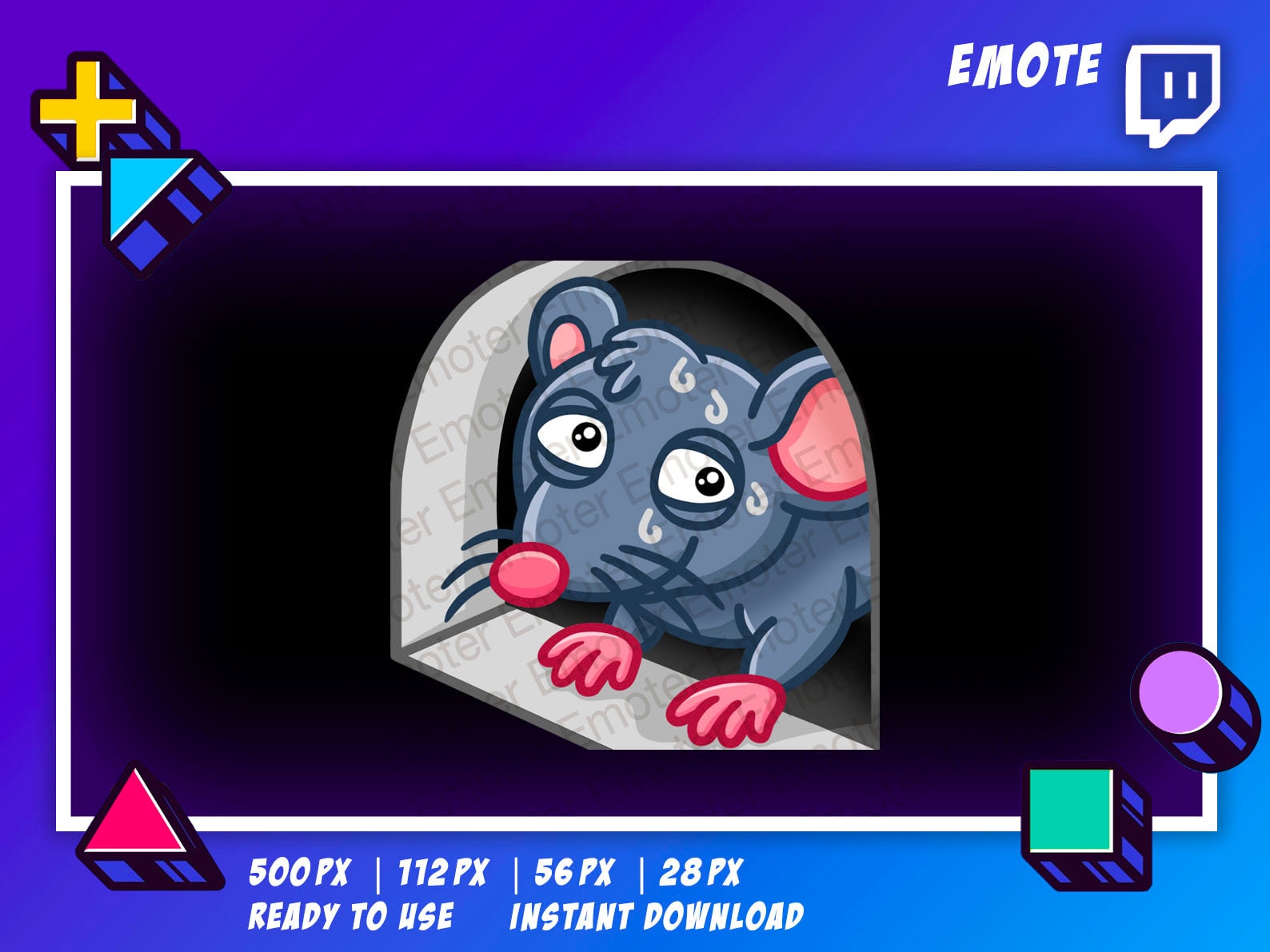 Twitch Emote Rat Hiding Funny Survivor Emote Digital Art - Etsy