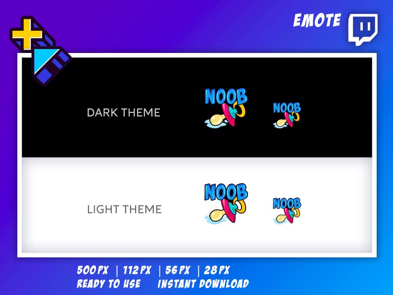 Twitch Emote - Noob - Funny - Digital Art - Etsy
