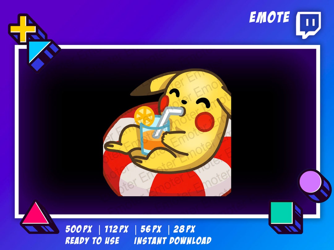 Twitch Pokemon Emote Pikachu Chill Drink Scarlet Violet Pokemon Kawaii ...