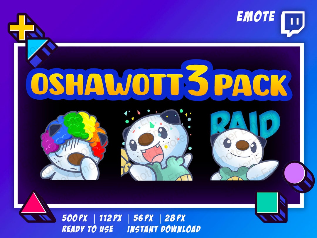 Twitch Pokemon Emote - Oshawott Emotes Pack - Clown - Hype - Raid ...