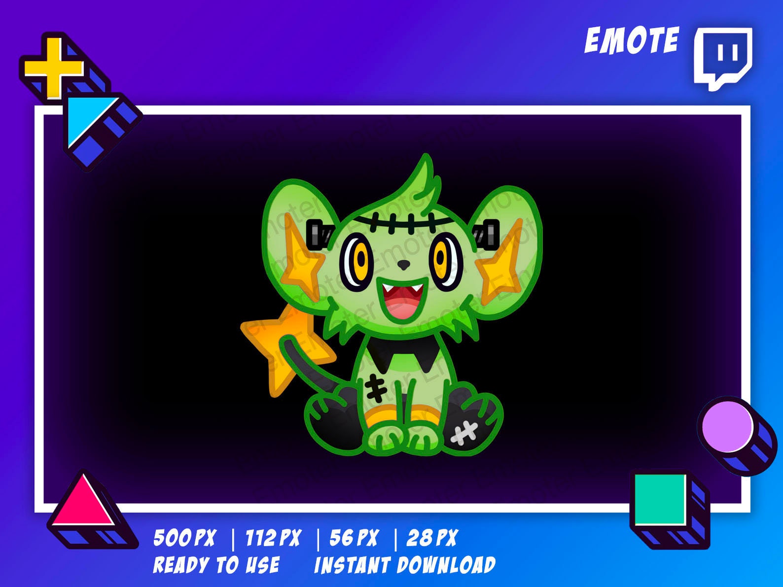 Twitch Pokemon Emote Shinx Halloween Frankenstein Costume Scarlet ...