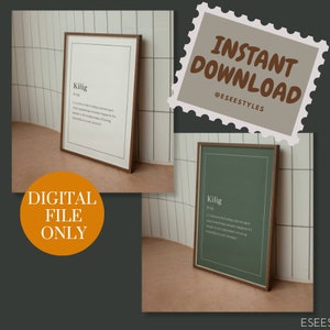 Kilig Definition Poster - Printable Digital Art for Home Decor in ...