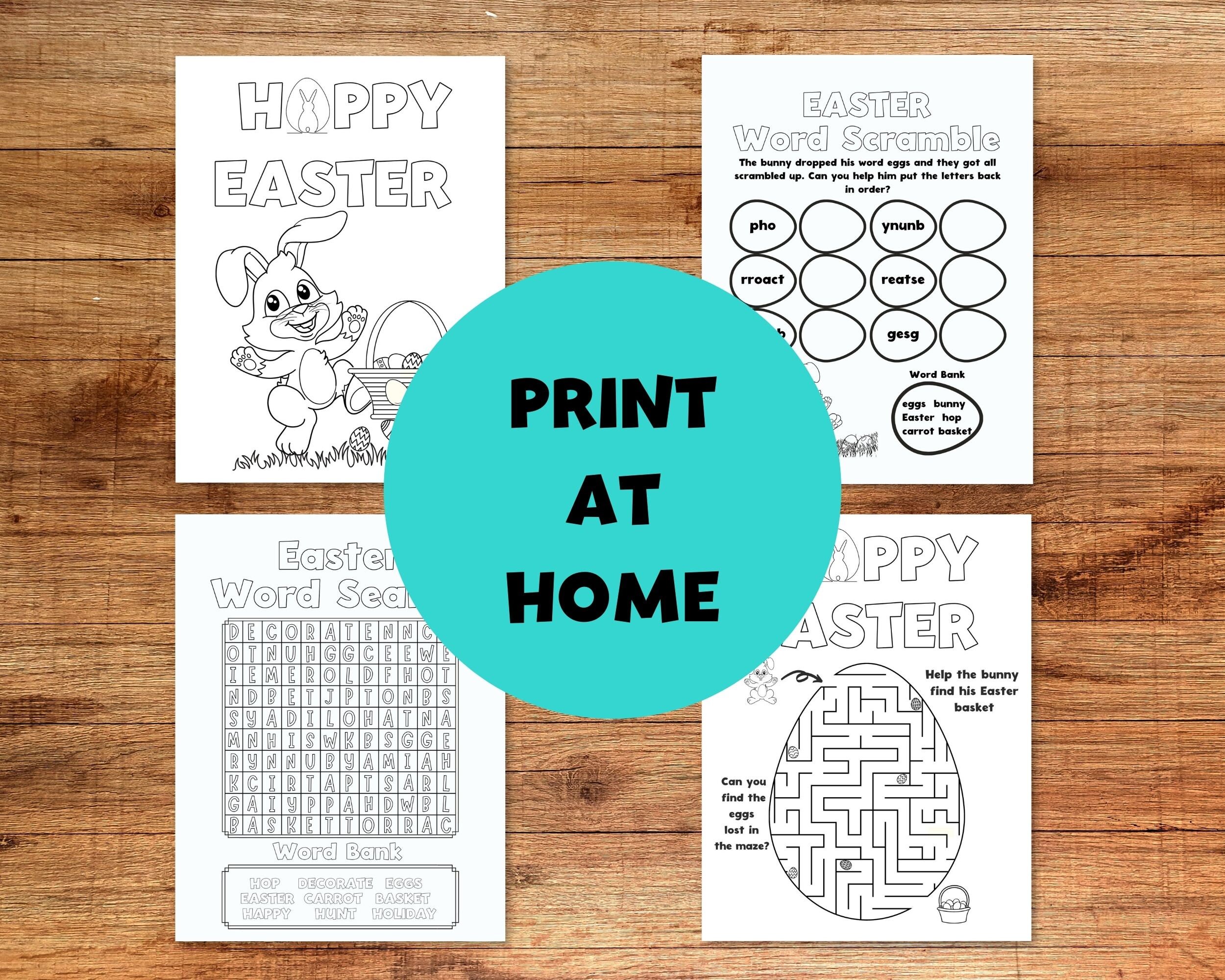 Easter Coloring and Activity Page Bundle 4 Pack - Etsy