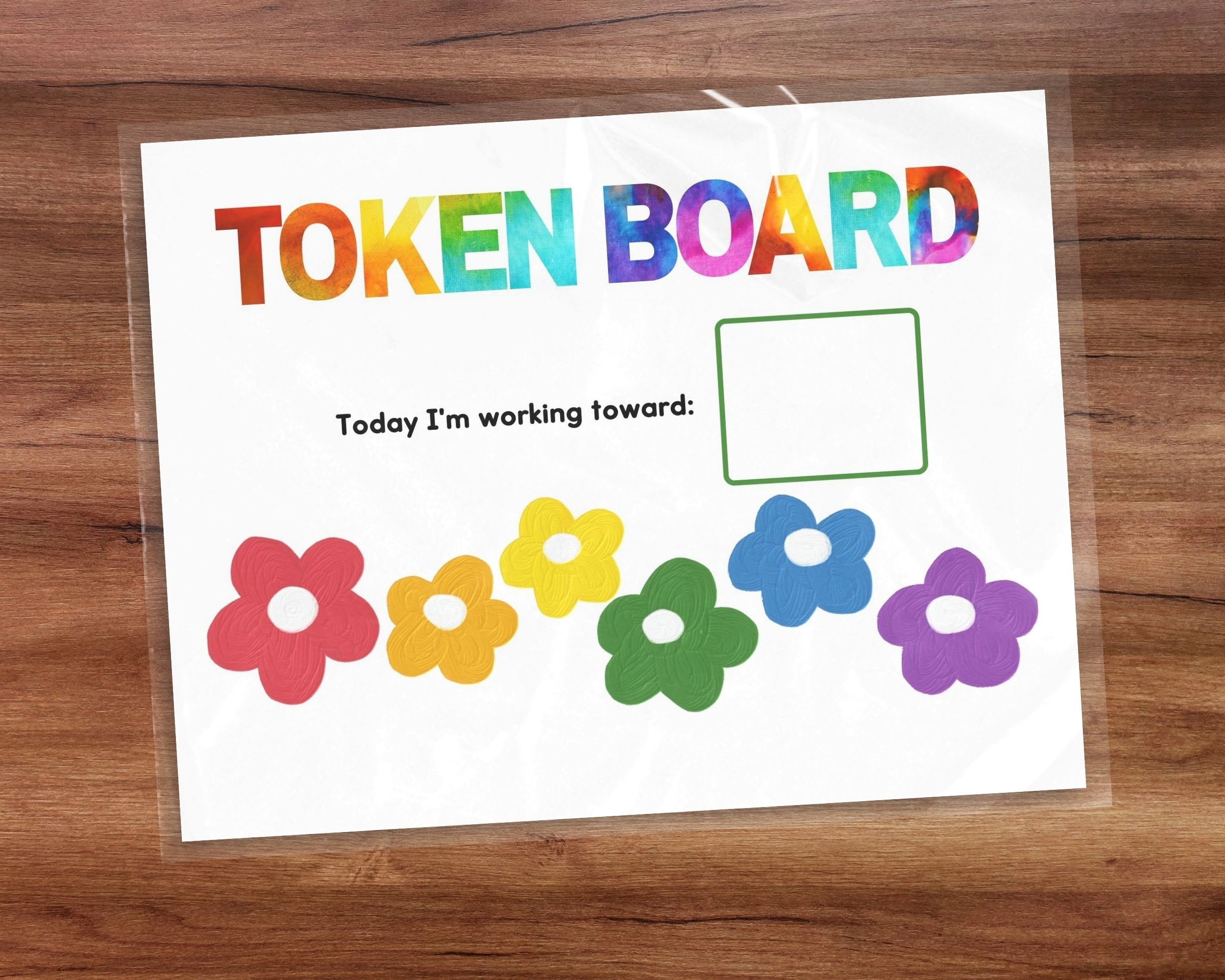 Flower Token Board With Rainbow Colors Digital Download Cute for Kids ...