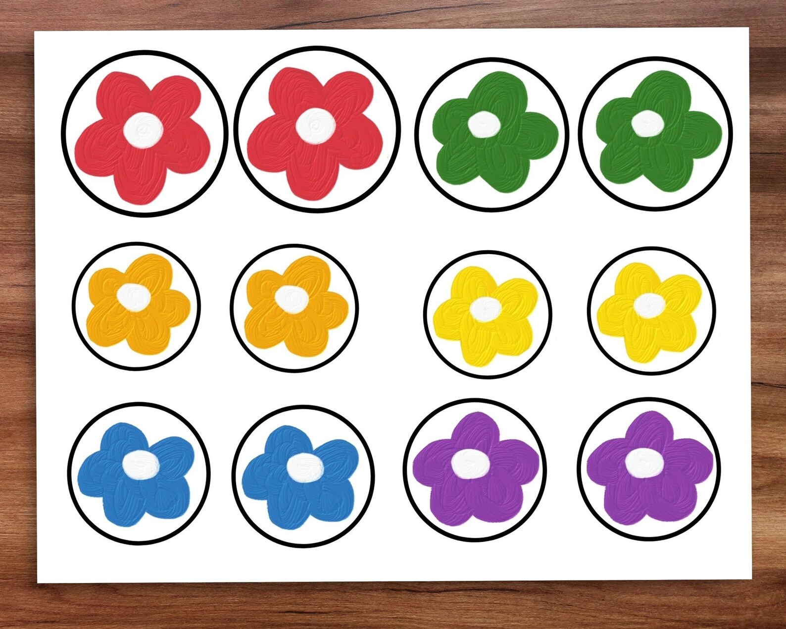 Flower Token Board With Rainbow Colors Digital Download Cute for Kids ...