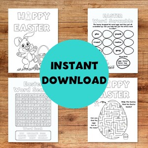 Easter Coloring and Activity Page Bundle 4 Pack - Etsy