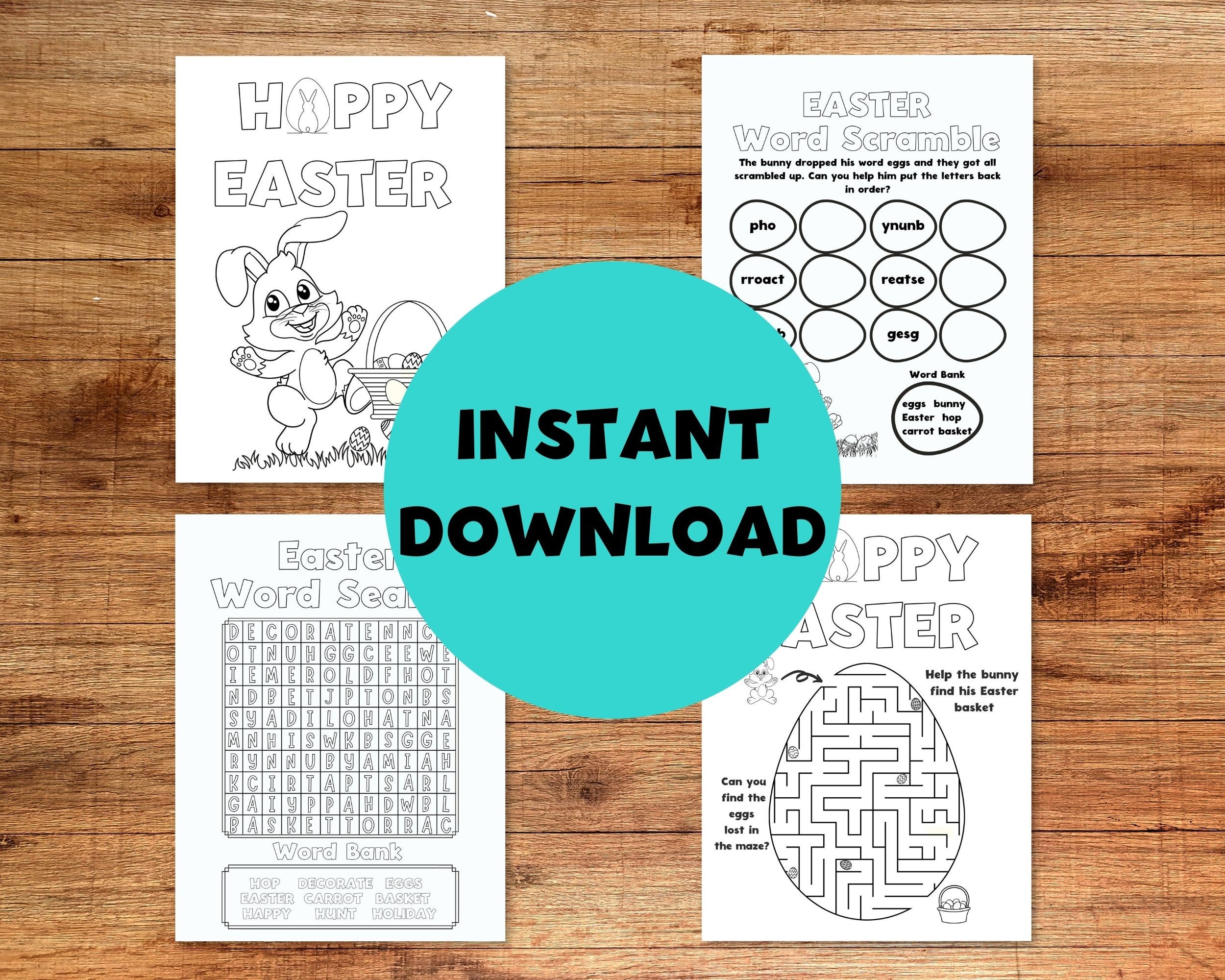Easter Coloring and Activity Page Bundle 4 Pack - Etsy