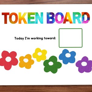 Flower Token Board With Rainbow Colors Digital Download Cute for Kids ...