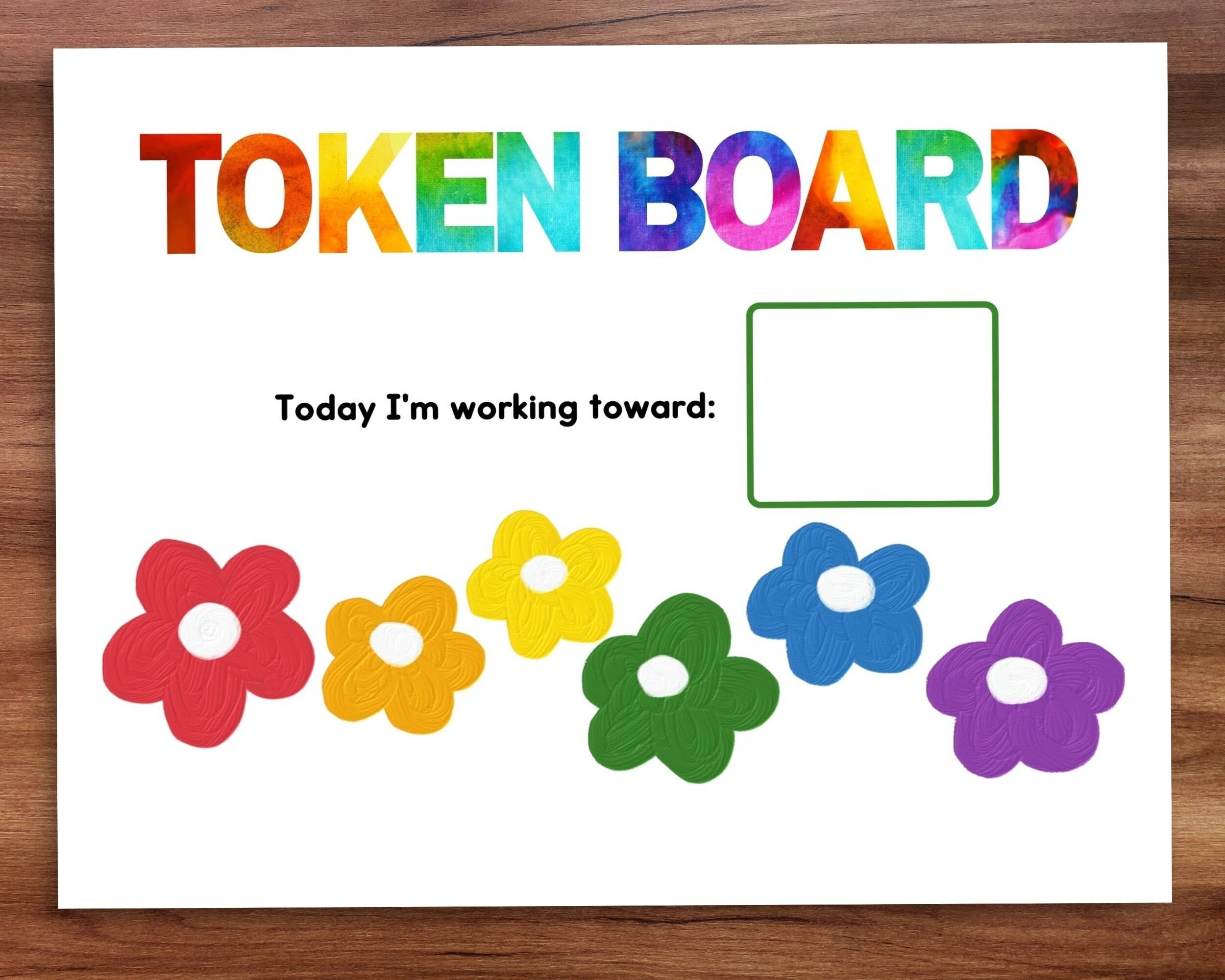Flower Token Board With Rainbow Colors Digital Download Cute for Kids ...