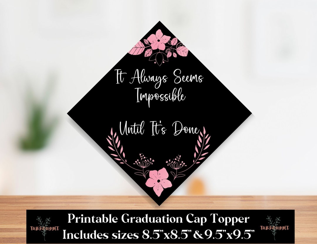 Grad Cap Topper Printable DIY Graduation Cap Decoration - Etsy