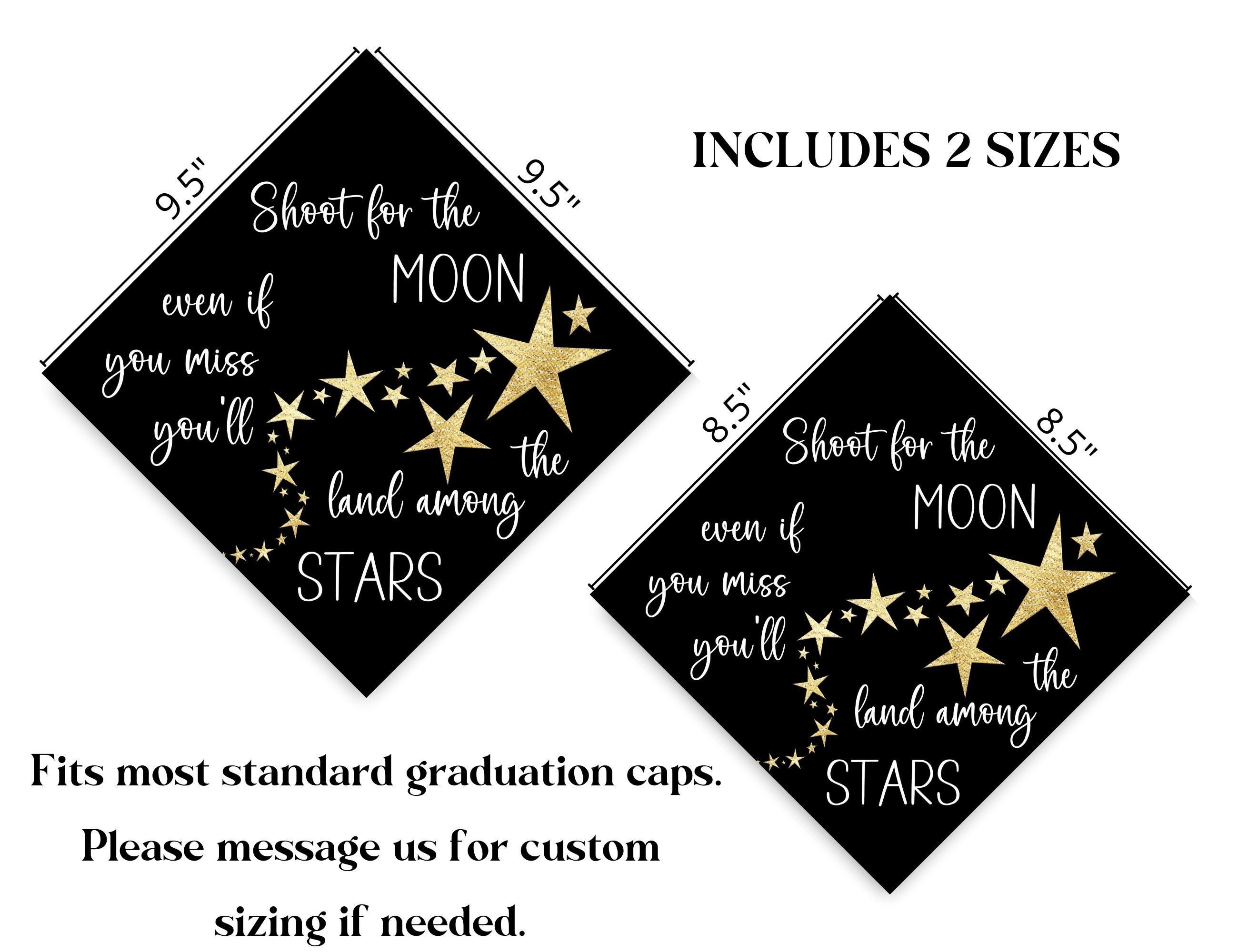 Grad Cap Topper Printable, DIY Graduation Cap Decoration, Shoot for the ...