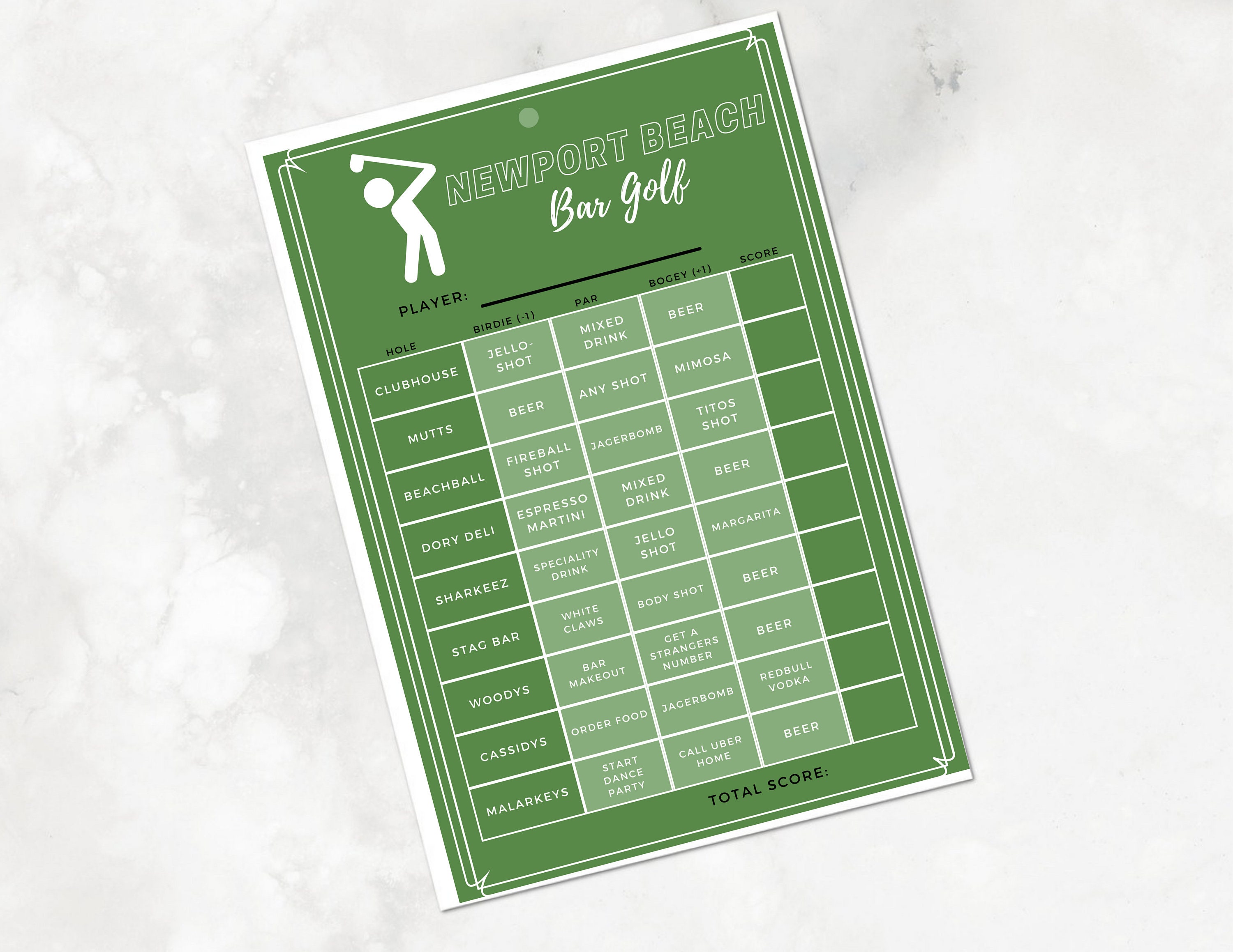 Custom Bar pub Golf Digital Download Scorecard Etsy Custom Bar pub Golf Digital Download Scorecard Etsy