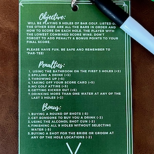 Personalized Pub Golf Scorecards | Bar Crawl Drinking Game With Lanyard ...