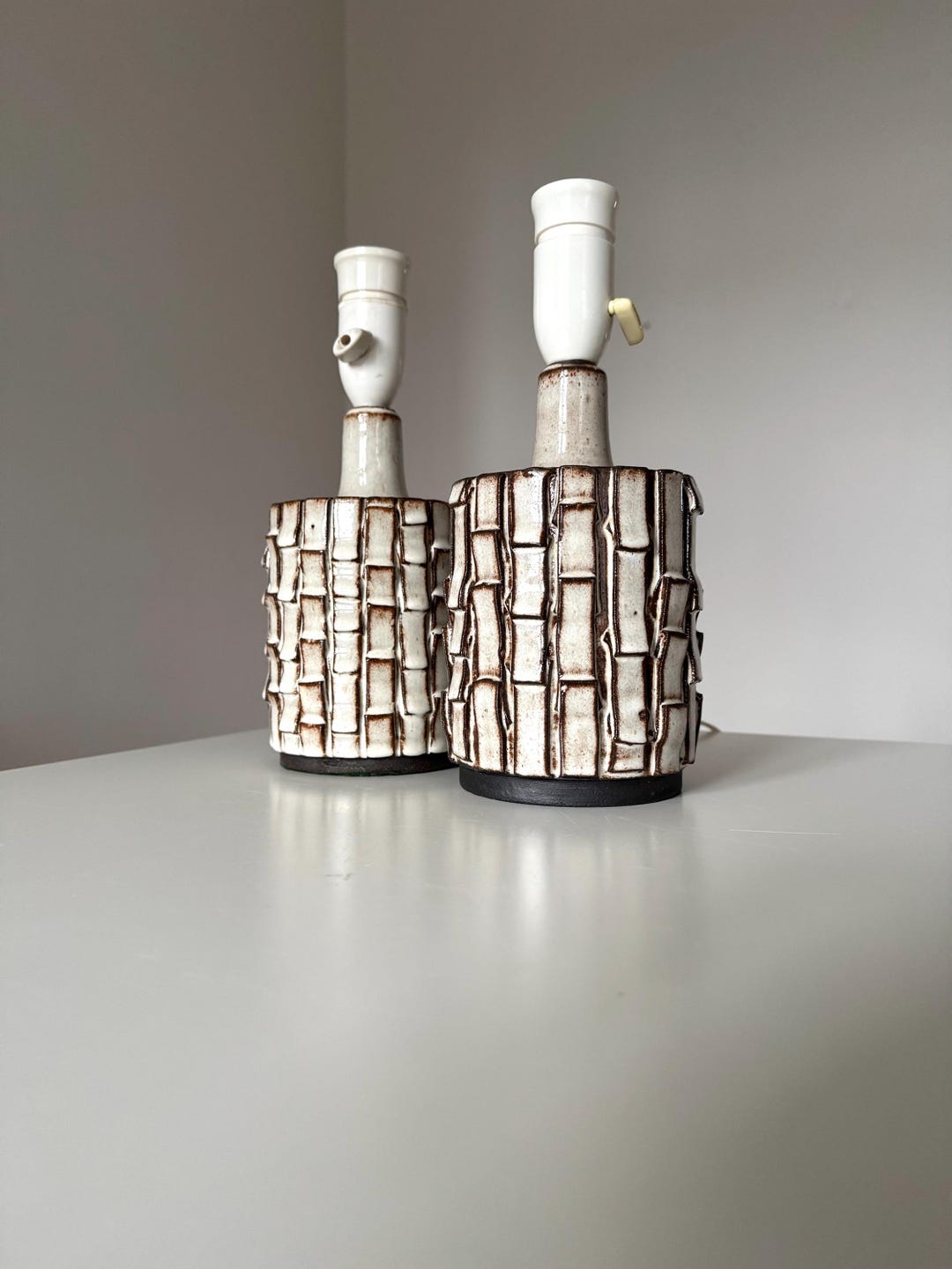 Pair of STOGO Stoneware, Ceramic Tablelamps / Lamp Foot, Denmark ...