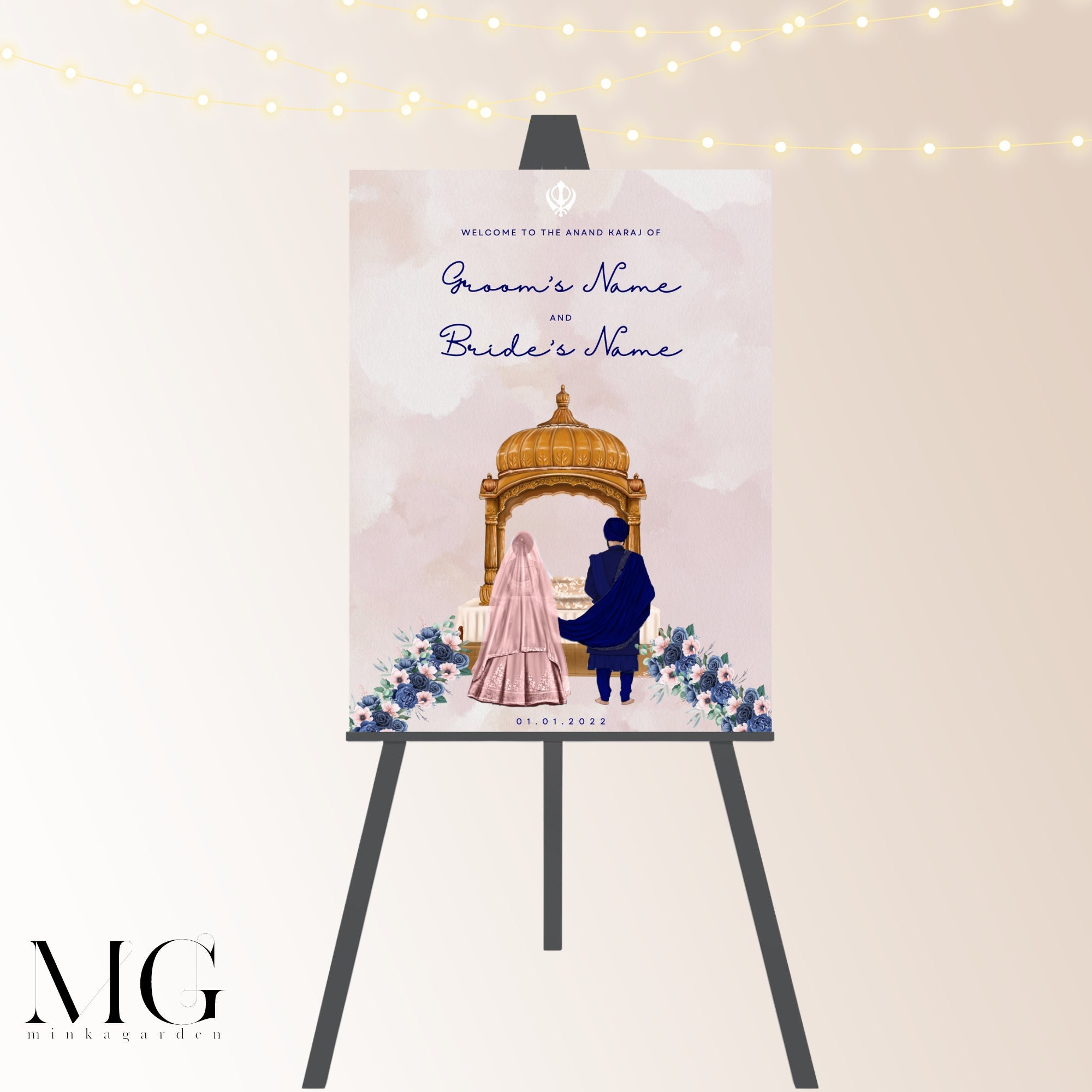 Anand Karaj Sign - Sikh Indian Wedding Sign - Digital File - Etsy