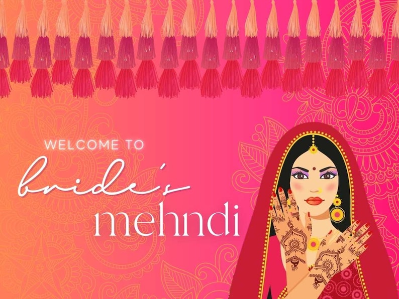 Mehndi or Maiyan Sign - Sikh Indian Wedding Sign - Digital File - Etsy