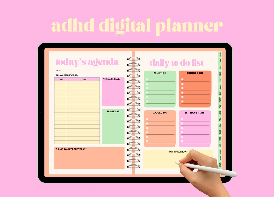Simple ADHD Digital Planner - Etsy