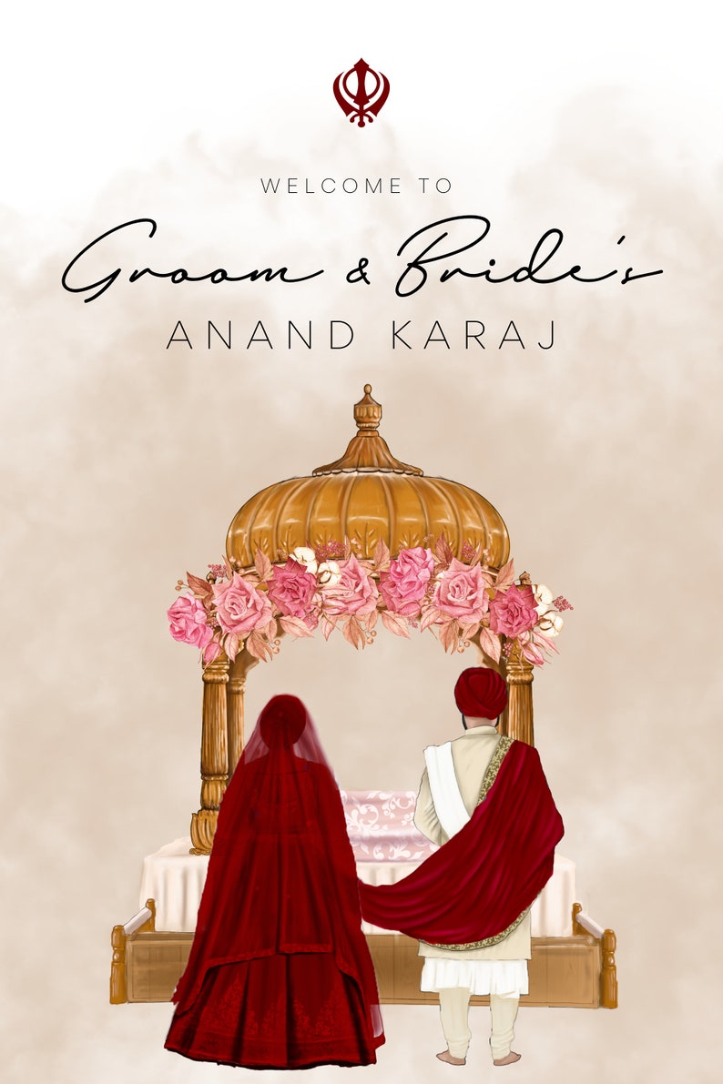 Sikh Anand Karaj - Indian Wedding Sign - Digital File - Etsy