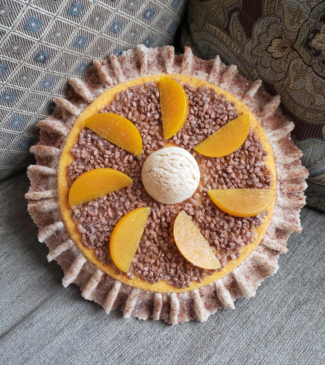 Fake Peach Crumble Pie, Faux Peach Pie, Full Size Faux Pie, Primitive ...