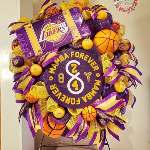 LA LAKERS WREATH, Kobe Bryant Wreath, Lakers Decor, Lakers Wreath ...