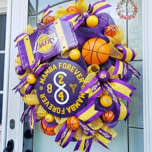LA LAKERS WREATH, Kobe Bryant Wreath, Lakers Decor, Lakers Wreath ...