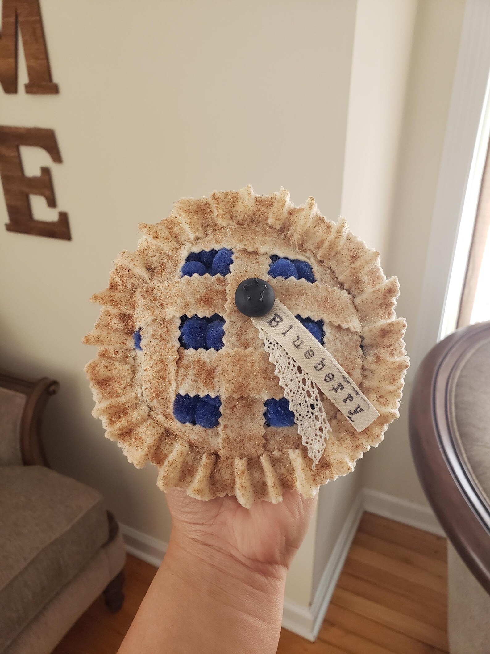 Fake Blueberry Pie, Faux Blueberry Pie, Faux Pie, Primitive Pie, Fake ...