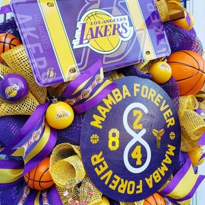 LA LAKERS WREATH, Kobe Bryant Wreath, Lakers Decor, Lakers Wreath ...